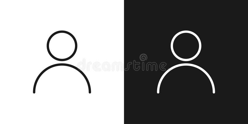Profile Outline Icon on Black and White Vector Stock Vector ...