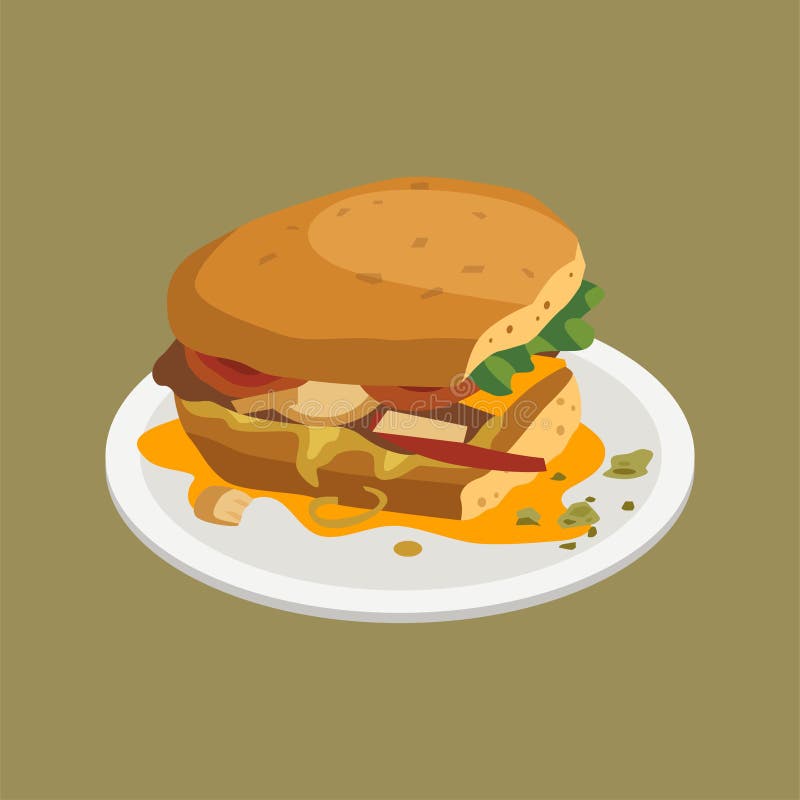 Leftover Food Flat Illustration on a Background Stock Vector ...