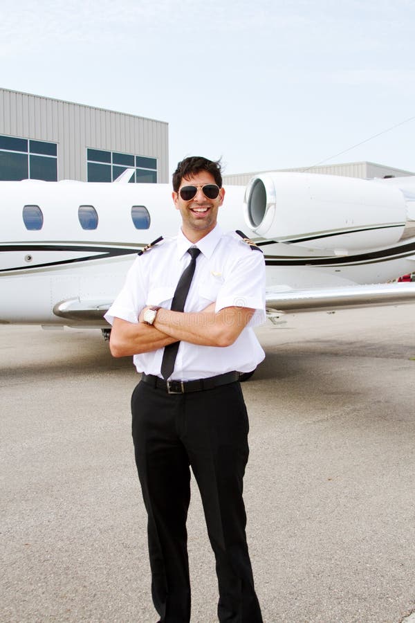 Profile of Pilot with Jet in Background Stock Photo - Image of travel ...