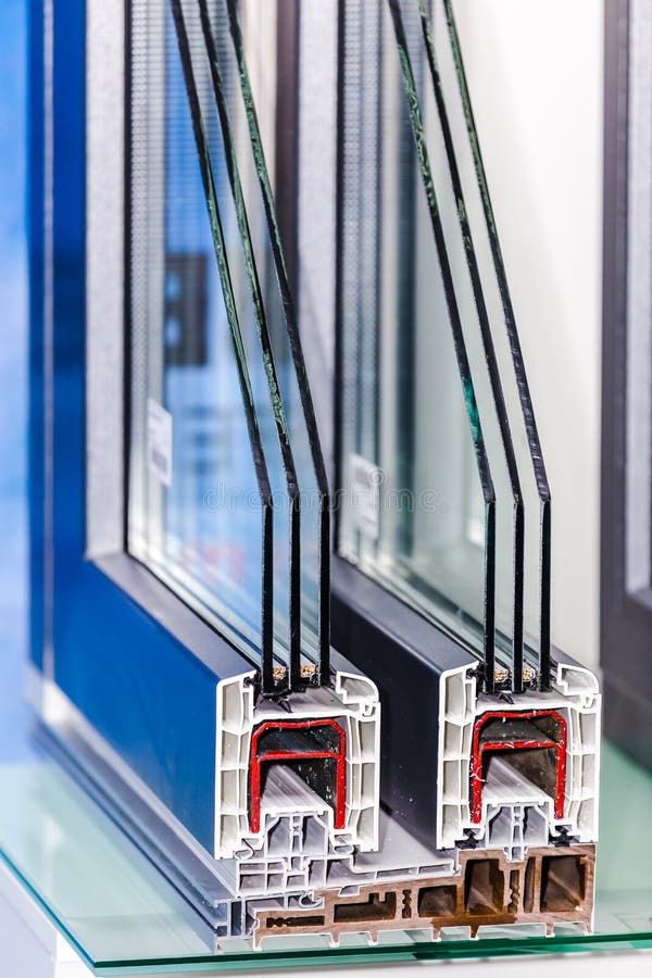 Window profiles in section stock photo. Image of glass - 100339586