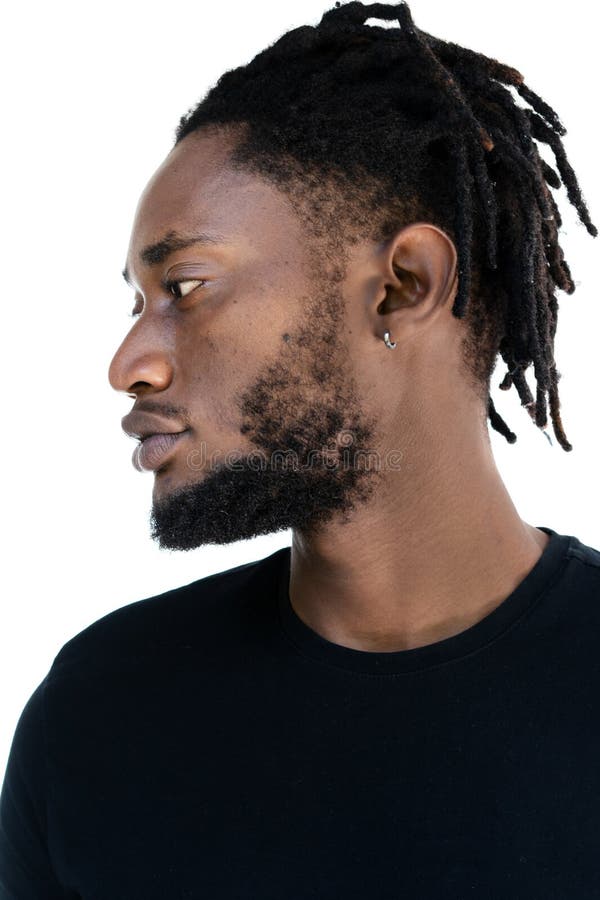 A Profile Portrait of an African American Man with Dreadlocks Stock ...