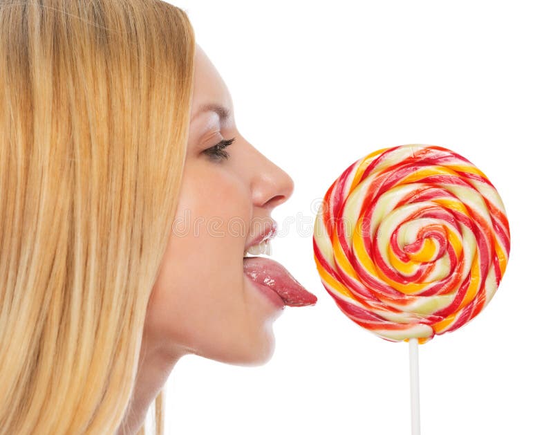 Girl Licking Candy Cane Stock Image Image Of Green Smile 6949161