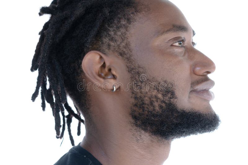 A Profile Portrait of a Young Man with Dreadlocks Stock Photo - Image ...