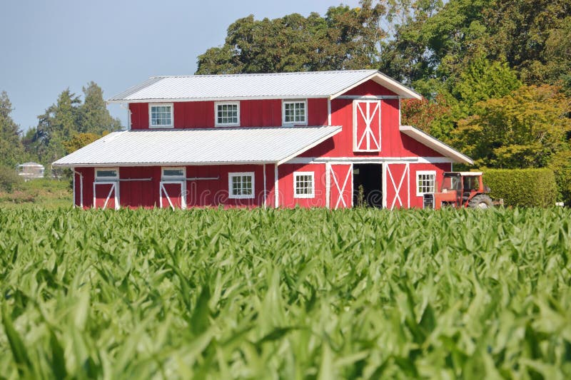 A Bright Red Barn stock image. Image of country, doors - 24761877
