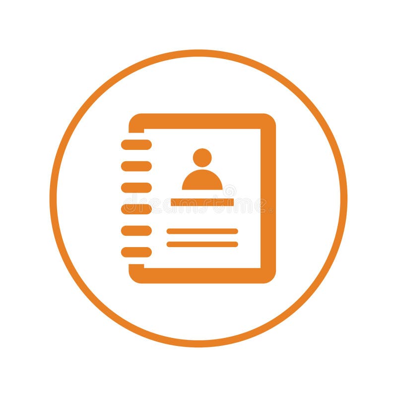 Profile, Resources, Contact List Icon. Orange Color Vector EPS Stock ...