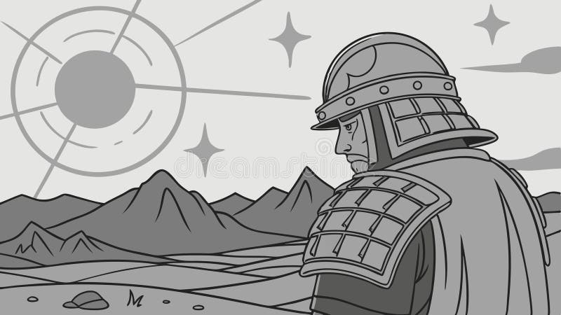 Profile of Samurai Warrior, Circular Target Motif, Vector Design ...