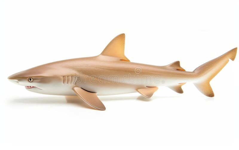 Profile Shot of a Brown Shark Cruising in Clear Waters with a Neutral ...