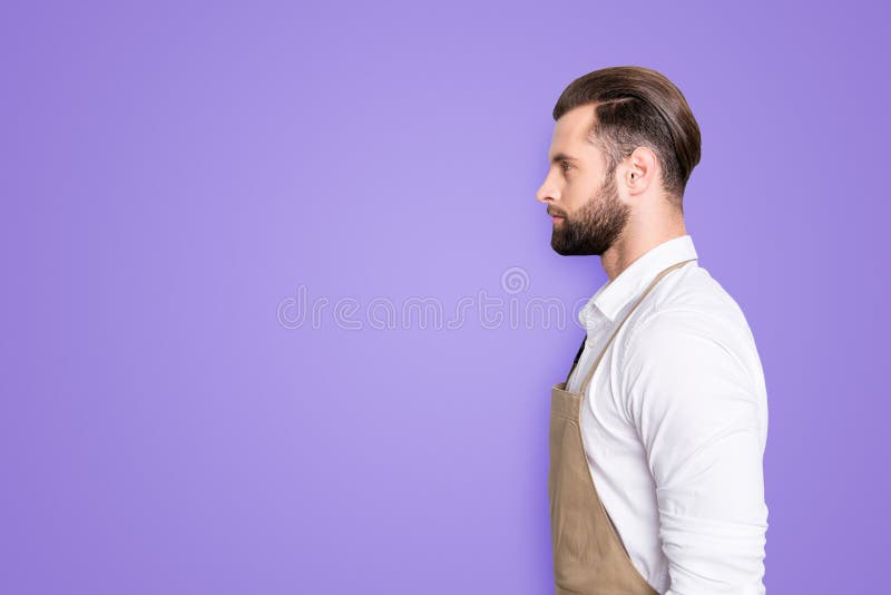 Profile Side View Half Face Portrait with Copy Space Empty Place for ...