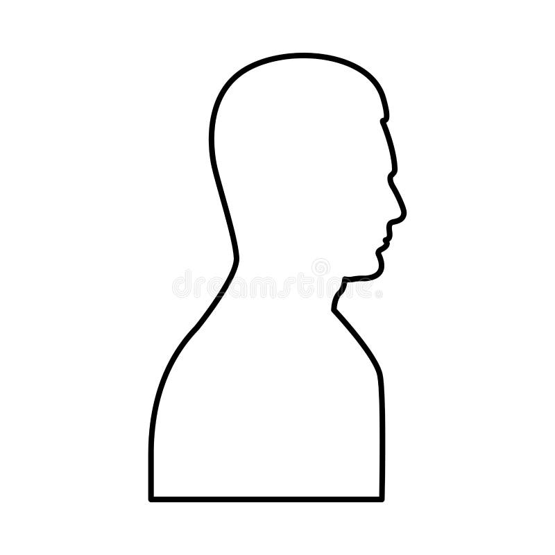 Profile Side View Portrait Black Icon Outline in Circle Image Stock ...