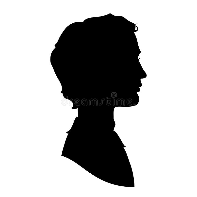 Profile Silhouette of a Handsome Man Stock Vector - Illustration of ...