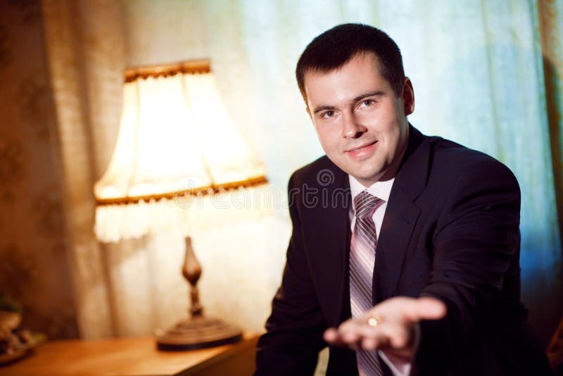 Profile of a Smart Man with Rings Stock Image - Image of lamp, male ...