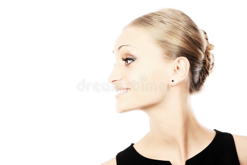 Profile smile stock photo. Image of blonde, girl, look - 8989318
