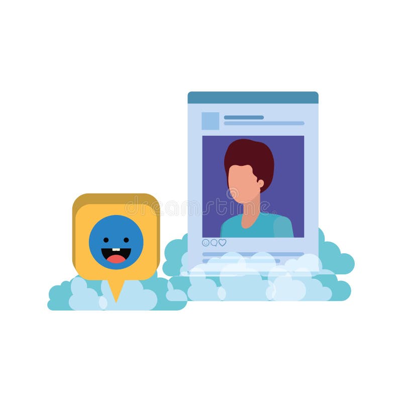 Profile Social Network Man with Speech Bubble Stock Vector ...