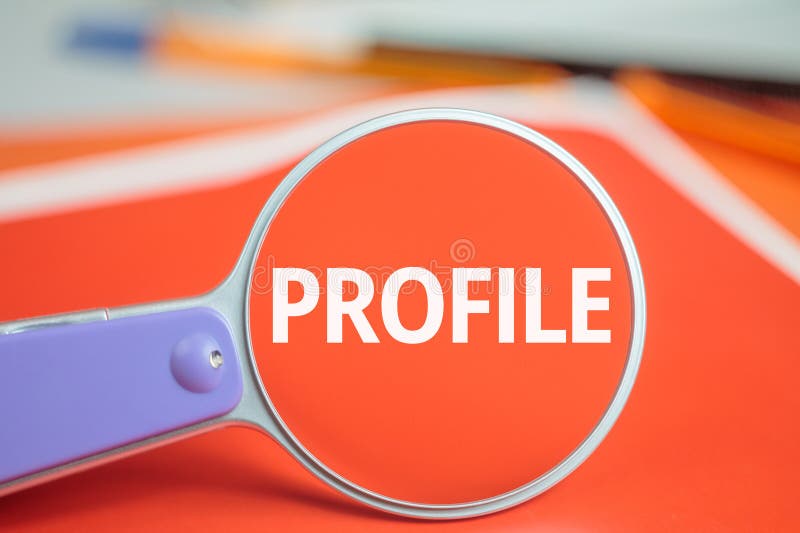 Profile Text Magnifying Glass Background Stock Image - Image of summary ...