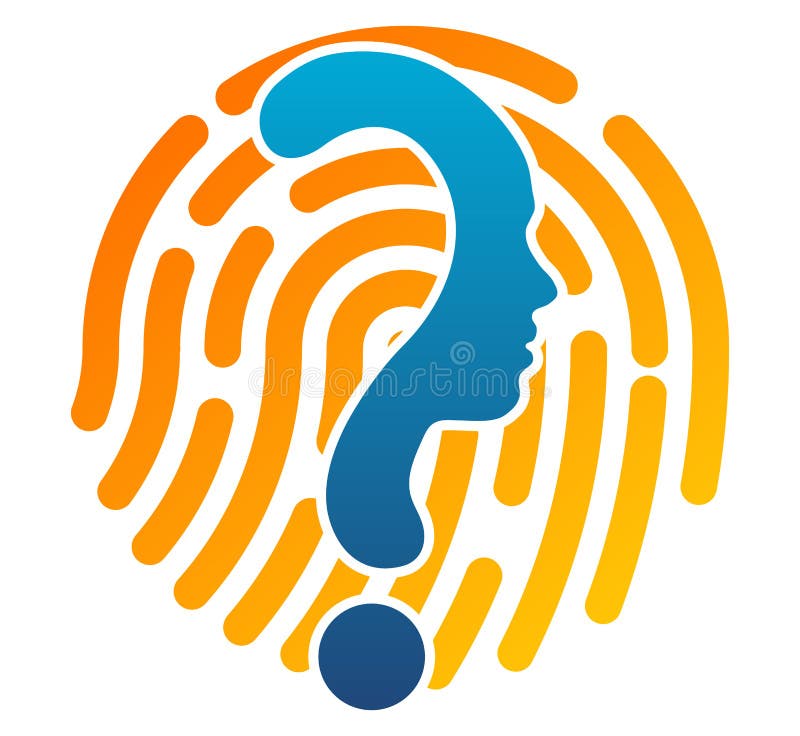 Fingerprint with Question Mark Stock Vector - Illustration of private ...