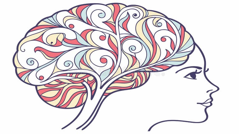 Profile Human Brain with Patterns Vector, Cognitive and Abstract Mind ...