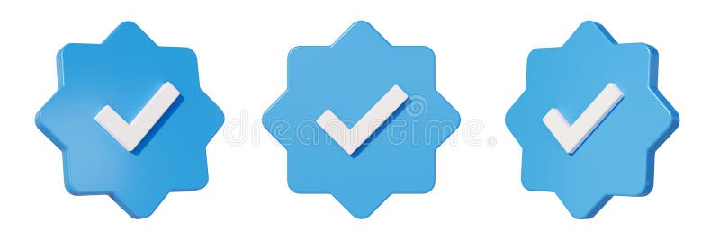 Profile Verification Check Mark Social Media Icon. Blue Verified Badge ...