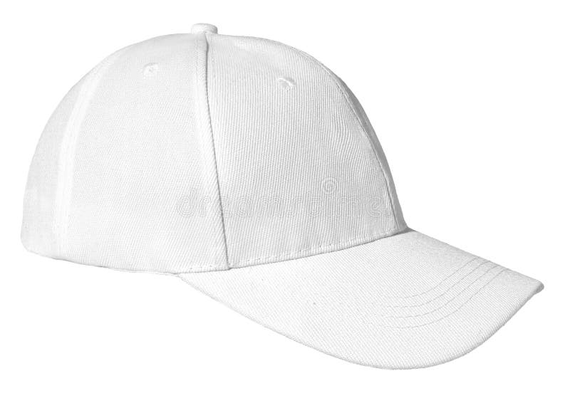 Profile View of Blank White Baseball Cap Isolated on White Background ...