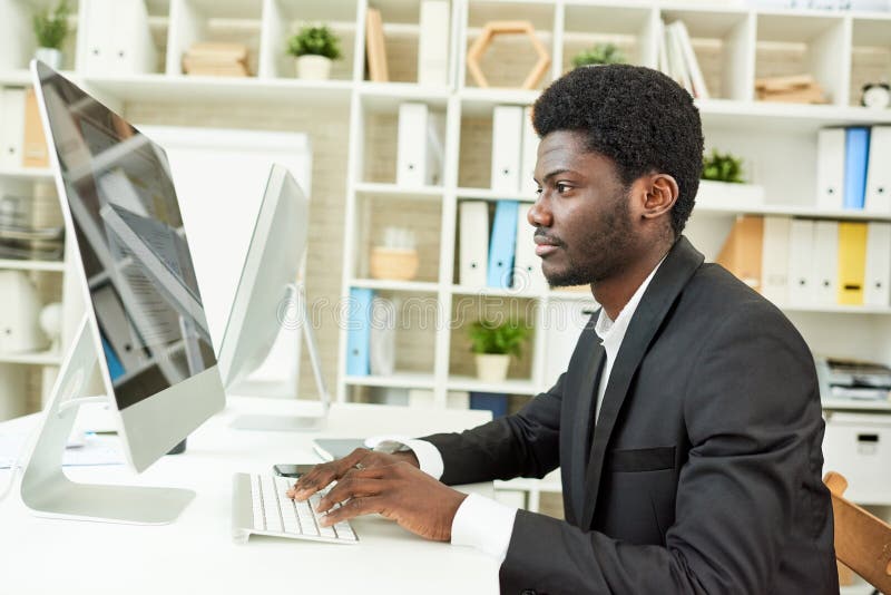 African American Manager at Workplace Stock Image - Image of ...