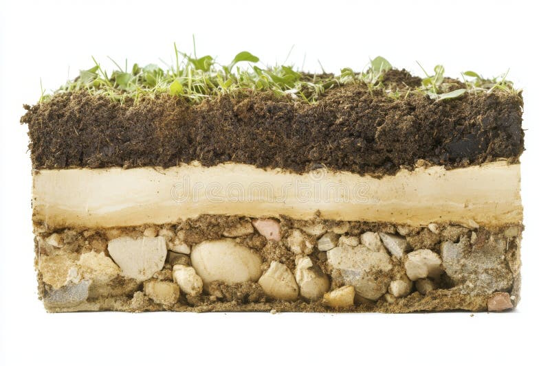 A Profile View Displays the Cross-section of Soil Layers Featuring ...