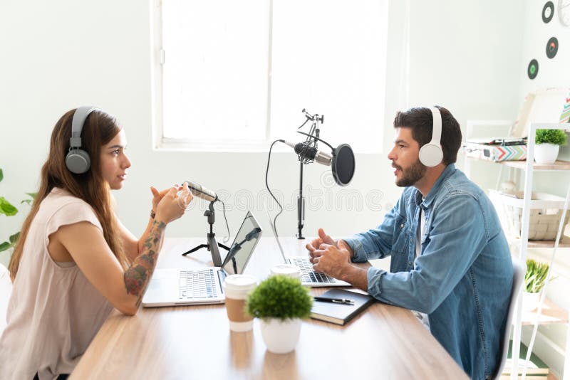 157 Two People Podcast Show Stock Photos - Free & Royalty-Free Stock ...