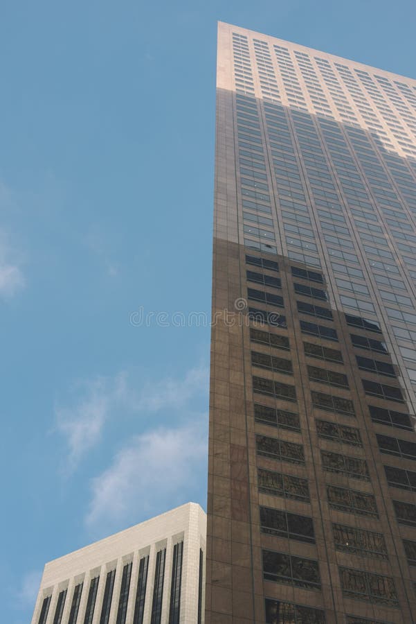 Two Tall Sky Scrapers with Blue Sky Stock Image - Image of business ...