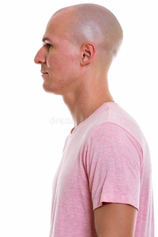 Profile View of Young Handsome Bald Man Stock Image - Image of adult ...