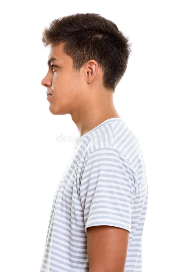 Profile View of Young Handsome Man Standing Stock Photo - Image of ...