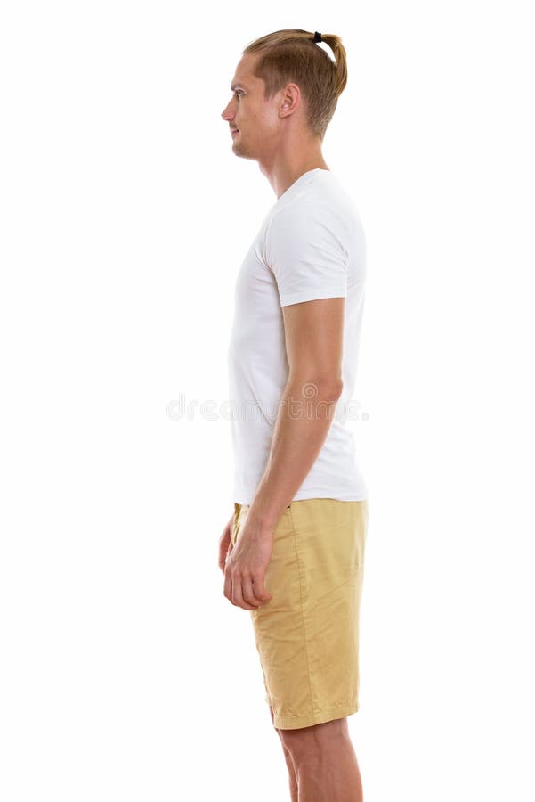 Profile View of Young Handsome Man Standing Stock Image - Image of tied ...