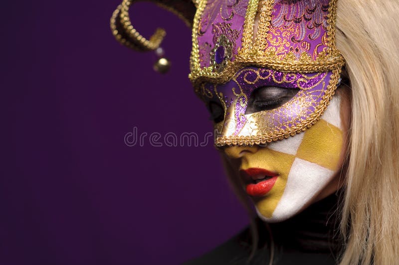 Profile of woman in mask stock image. Image of erotic - 15931343