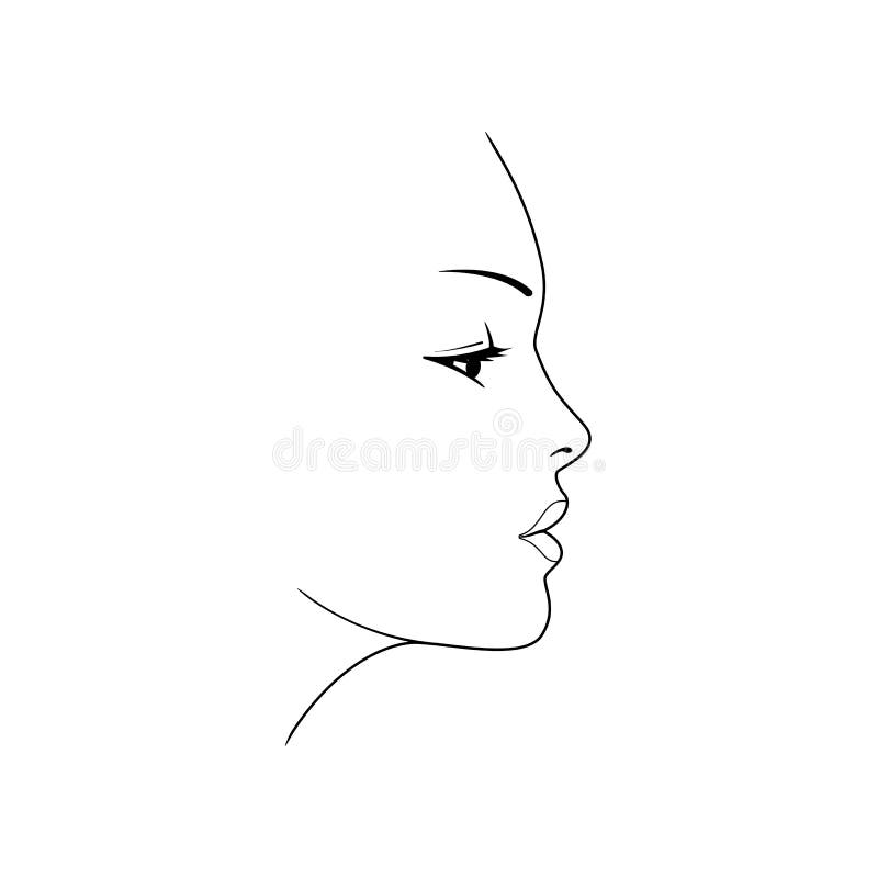 Profile Of A Woman`s Face Stock Vector Illustration Of Outline 92259686