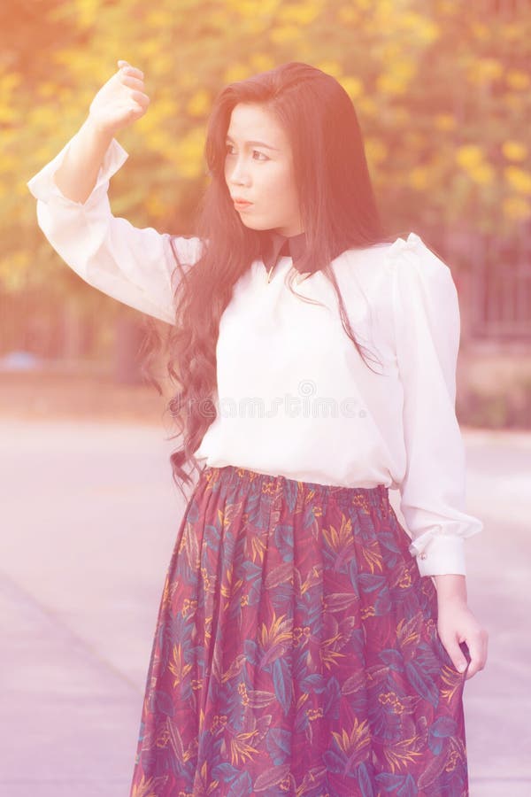 Profile of a Young Asian Woman Look Stock Photo - Image of girls ...