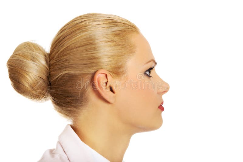 Profile of Young Blonde Business Woman Stock Photo - Image of european ...
