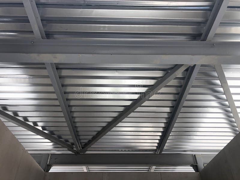 Profiled Stainless Steel Sheets and Beams and Girders. Metal Ceiling ...
