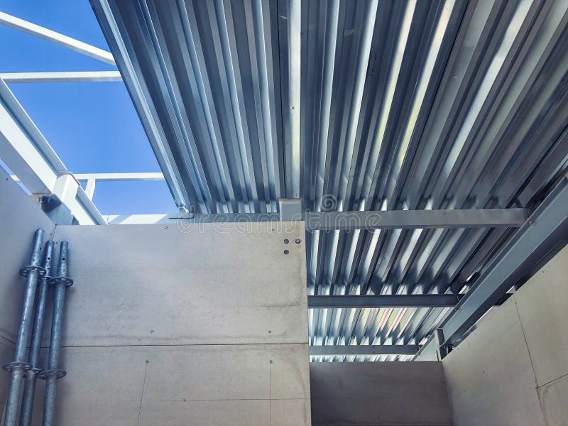 Profiled Stainless Steel Sheets and Beams and Girders. Metal Ceiling ...
