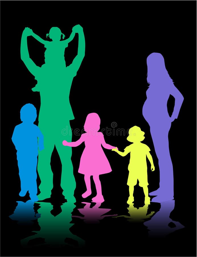 Profiles of large family stock vector. Illustration of lifestyle - 38160127