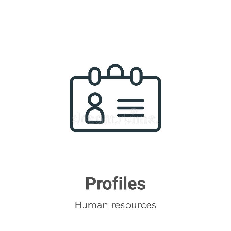 Profiles Outline Vector Icon. Thin Line Black Profiles Icon, Flat ...
