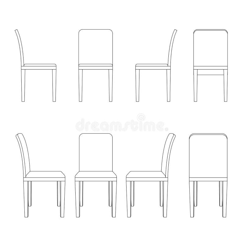Profilo Dell'illustrazione Della Sedia Illustrazione Vettoriale ...