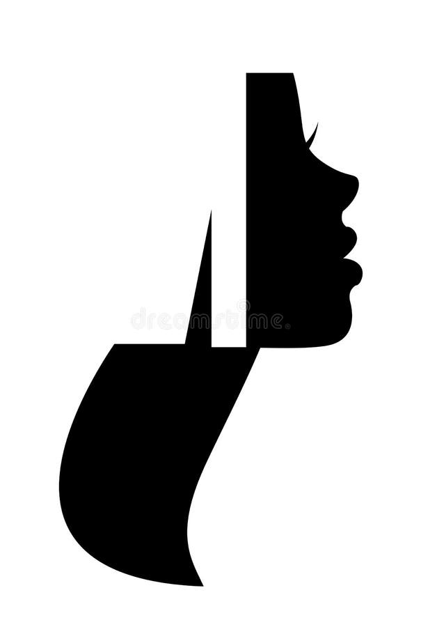 Profilo Della Siluetta Di Logo Di Una Donna Illustrazione Vettoriale ...