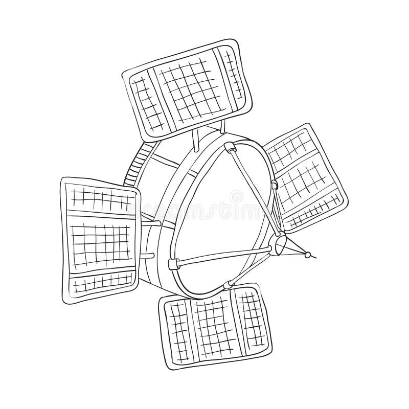Profilo Satellite Della Scaletta Del Fumetto Illustrazione di Stock ...