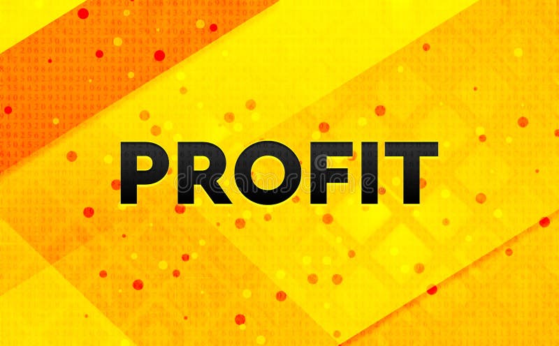 Profit Abstract Digital Banner Yellow Background Stock Illustration ...