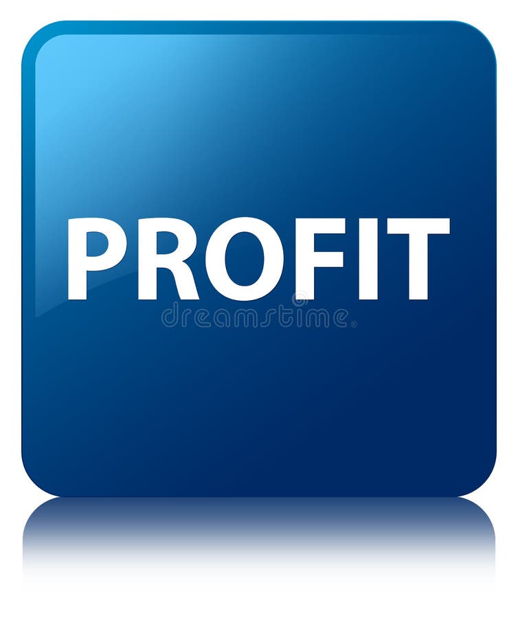 Profit blue square button stock illustration. Illustration of square ...
