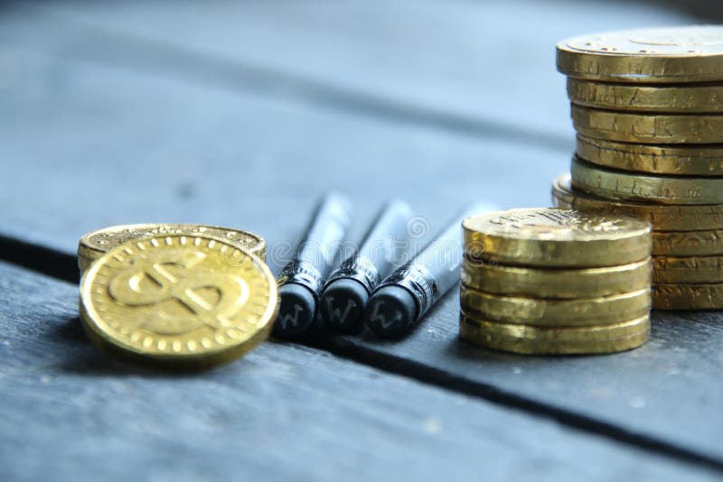 Profit Chart from Gold Coins. Online Income Idea. Stock Image - Image ...