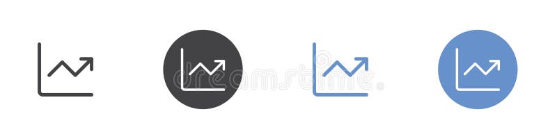 Profit Chart Icon Flat Set in Black and White Color Stock Vector ...
