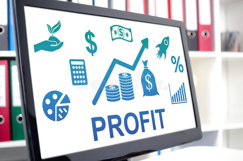 Profit Concept on a Computer Screen Stock Image - Image of improvement ...