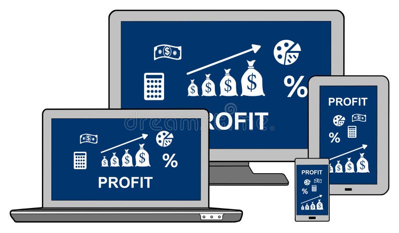 Profit concept on a tablet stock photo. Image of finance - 218608032