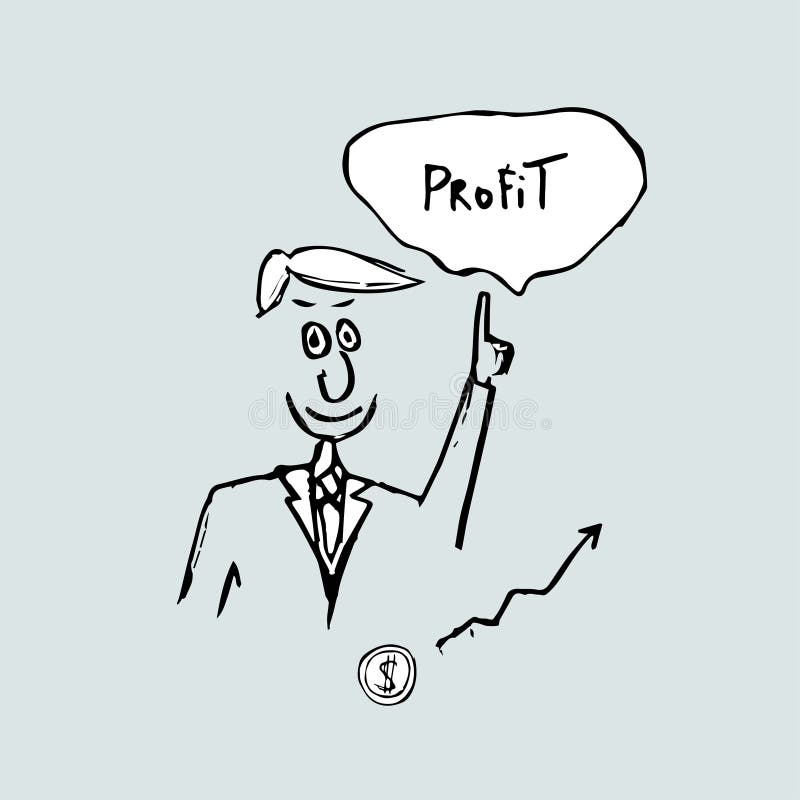 Profit Concept. Hand Drawn. Stock Illustration - Illustration of graph ...