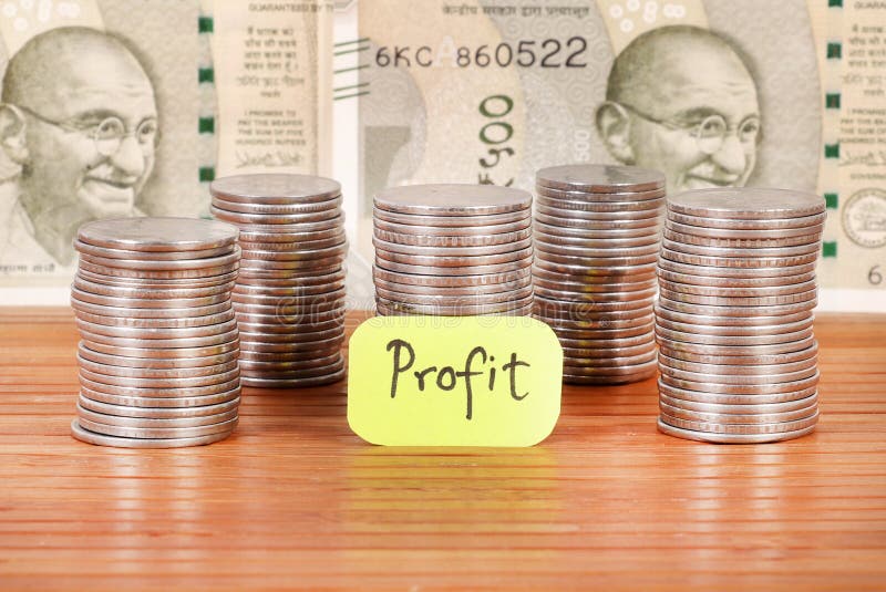 Profit stock photo. Image of wooden, coins, money, income - 121462022