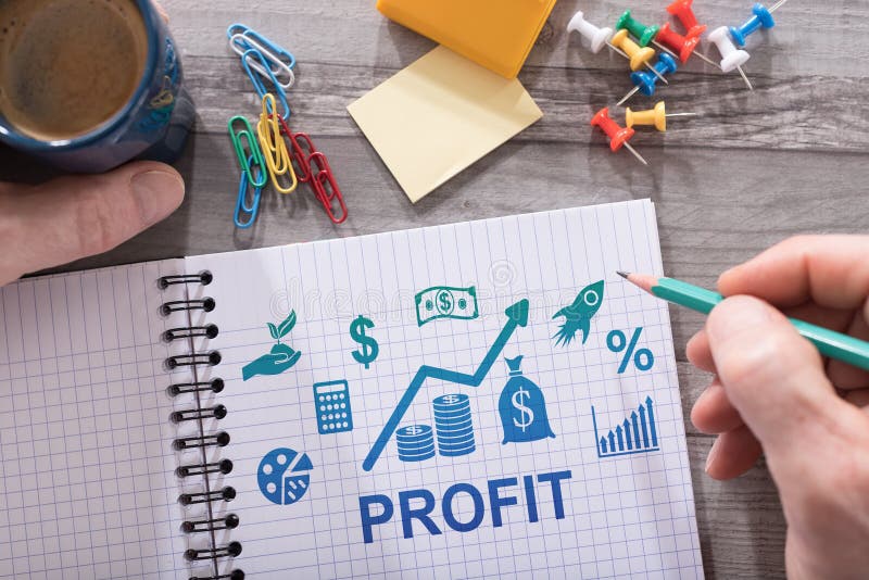 Profit concept on a tablet stock photo. Image of finance - 218608032