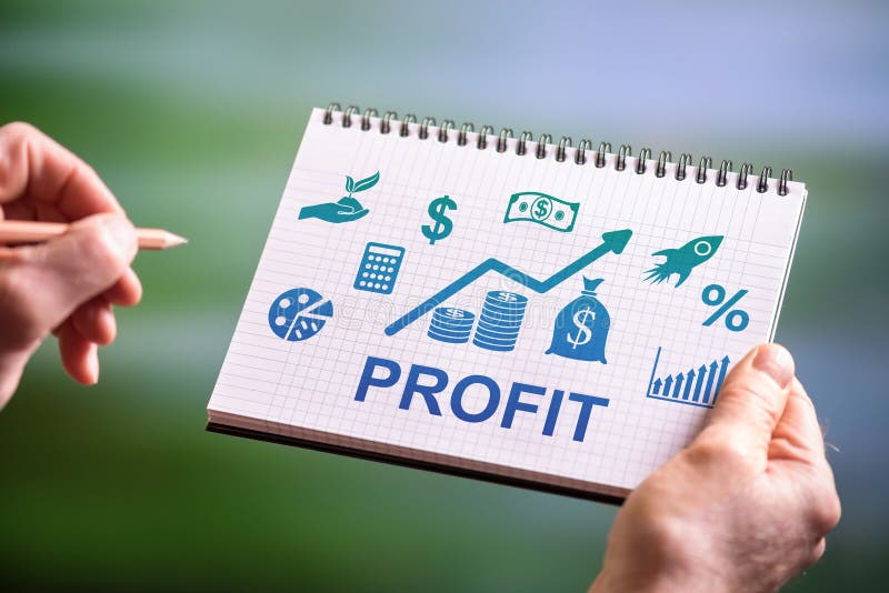 Profit concept on a tablet stock photo. Image of finance - 218608032